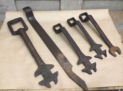 Lot of 5 Vintage Antique Buggy Wagon Wrenches Farm Barn Mechanic | eBay