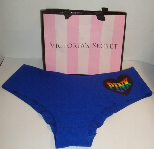 VICTORIA'S SECRET PINK NO SHOW CHEEKSTER BLUE PRIDE COLLECTION HEART ...
