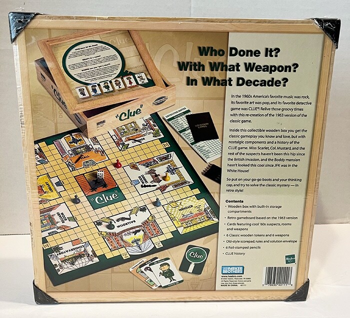 Clue Detective Game Nostalgia Series Wood Box 2002 Wooden Case New ...