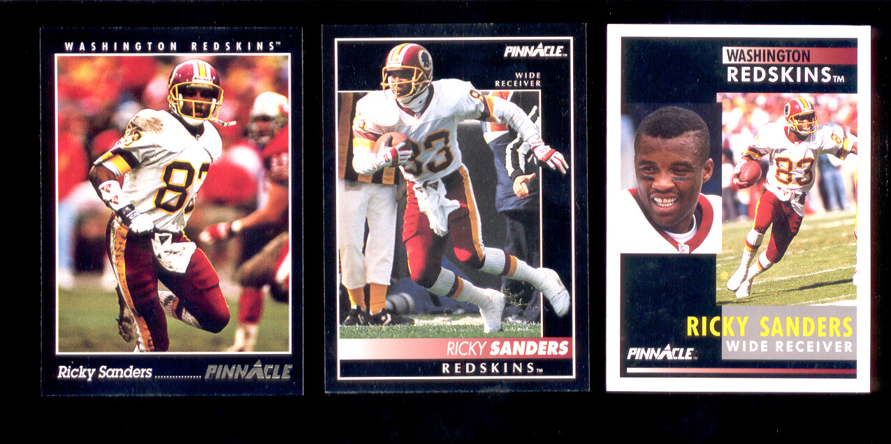 1991-1993 Pinnacle RICKY SANDERS Washington Redskins Card Lot | eBay