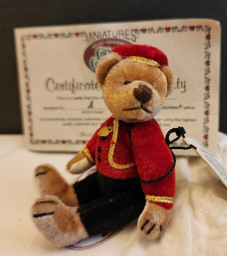 Ganz Cottage Collectible Miniature Bear Bellhop Designed by Lorraine ...