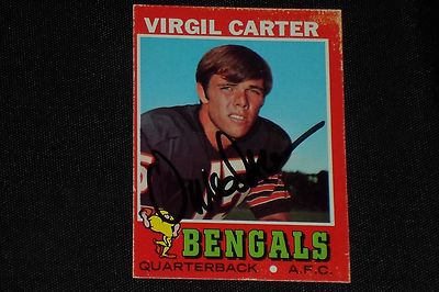 VIRGIL CARTER 1971 TOPPS SIGNED AUTOGRAPHED CARD #140 CINCINNATI ...