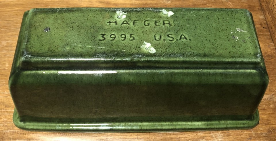 Vintage Ceramic Haeger 3995 Pine Green 11 3/4" x 5" Rectangular Box ...