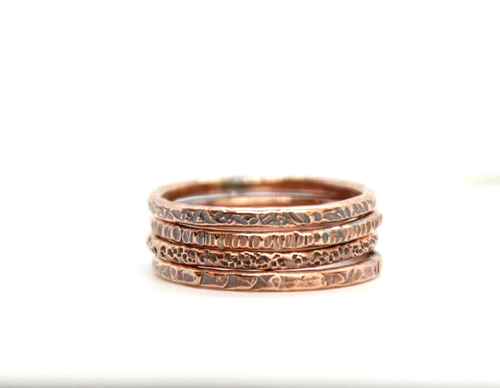 Copper Ring Stackable Hammered Rings Band Size 12.5 Promise Ring thin ...