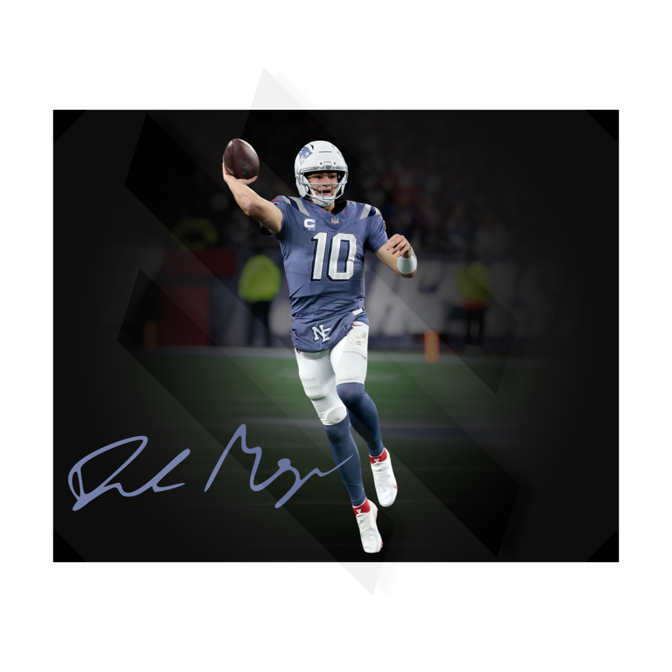 Drake Maye New England Patriots Framed Nor'easter Print, Facsimile Auto ...