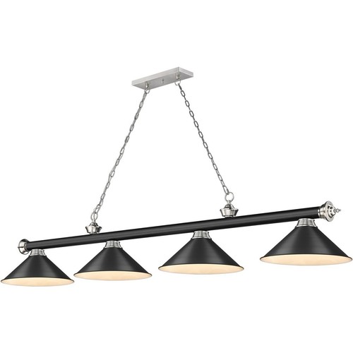 Z-Lite 2306-4MB-BN-MB15 Cordon Billiard Light Matte Black and Brushed ...