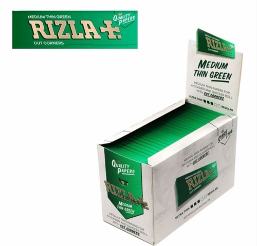 Rizla Green 100% Genuine Medium Thin Rolling Papers - 5/10/25/50/100 ...