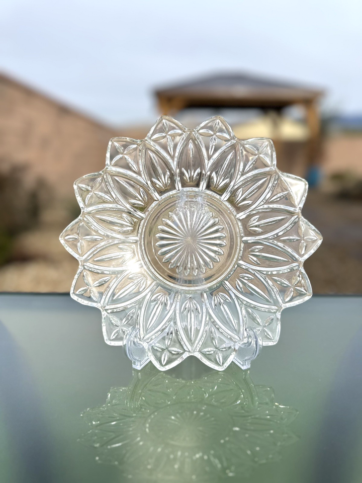 Federal Glass Petal Clear Dinner Plate 9 1/4" Replacements Flower Petal ...
