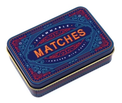 Matchbox Match Tin Metal Box Storage Holder Matches Fire Lighter ...