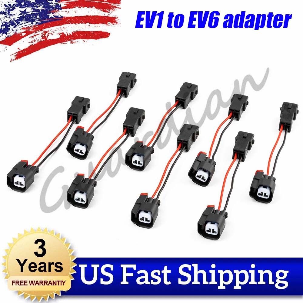8X Fuel Injector Connector Adapter Set EV1 to EV6/EV14 USCAR LS1 LS2 ...