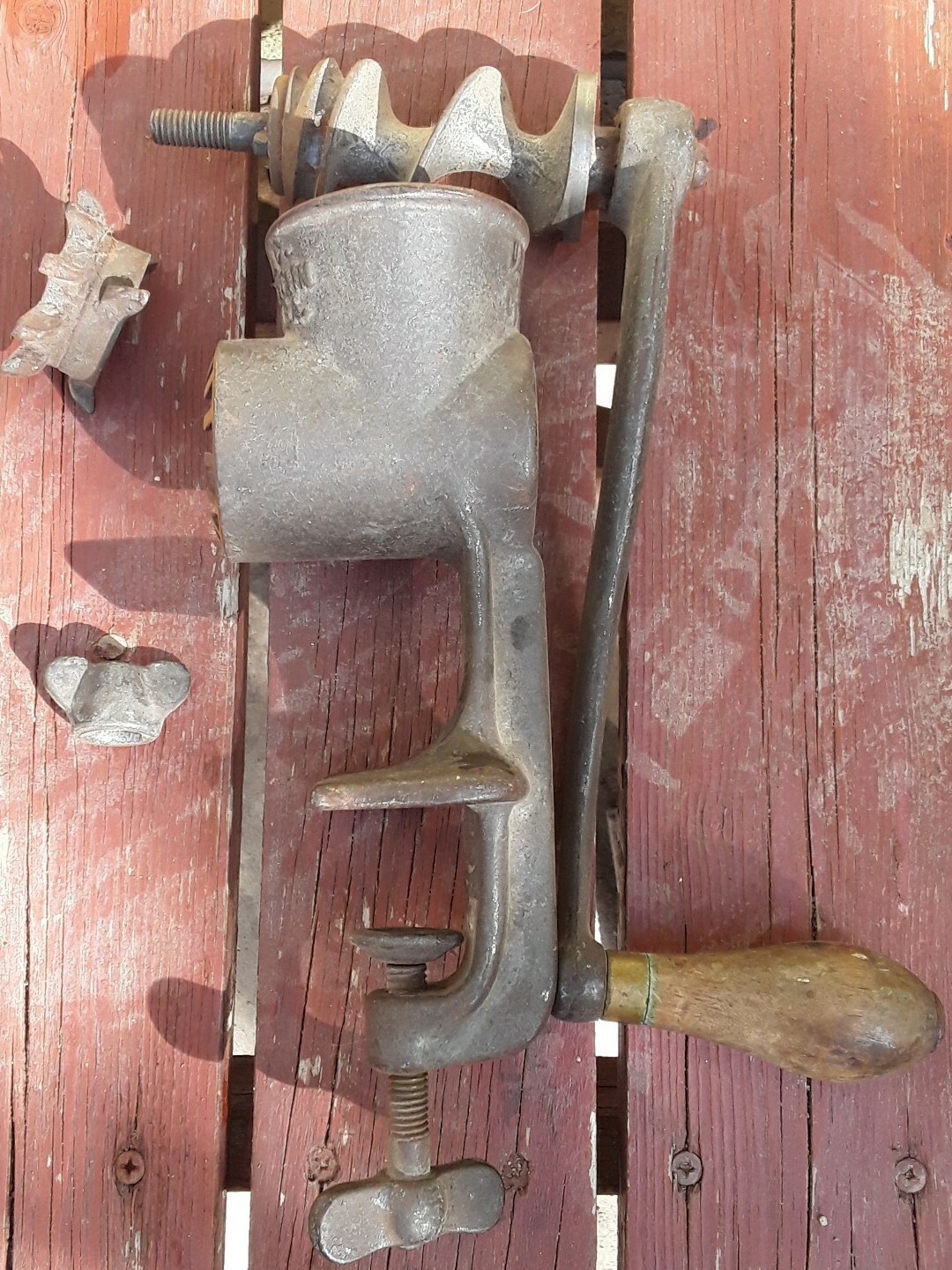 Vintage 1897 Manual Hand Crank Metal Meat Grinder Universal Food ...