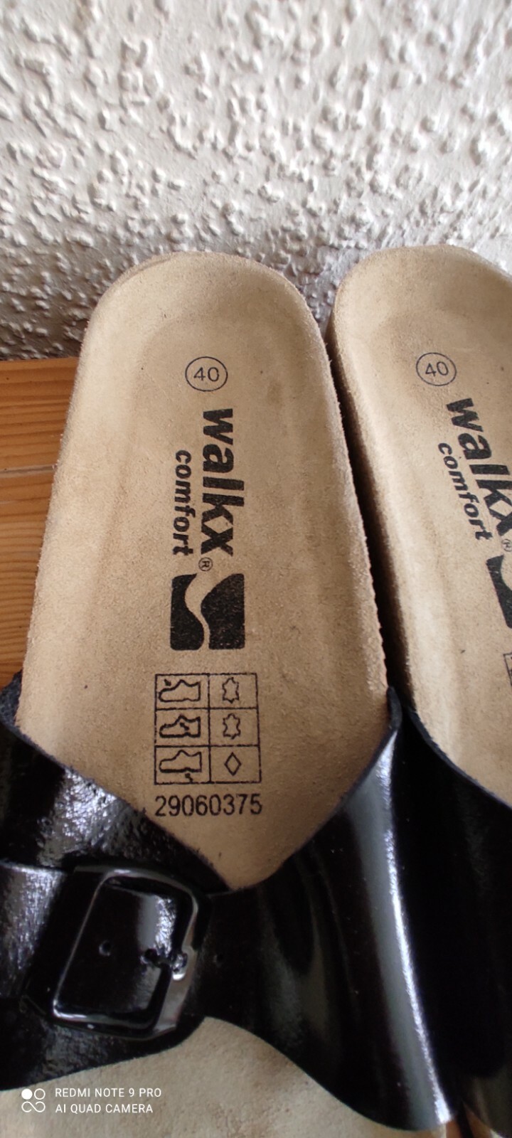 Neu Walkx Comfort Schuh Damen Pantofel Gr 40 echt Leder Lack schwarz | eBay