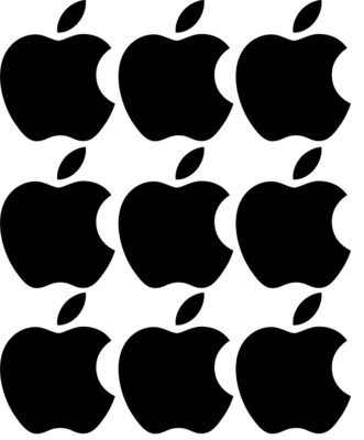 Set of 9 Small Apple logo Vinyl Decals Phone Laptop Car Window Stickers ...