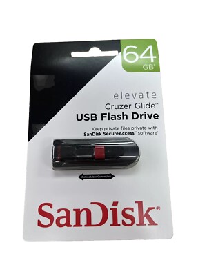 SanDisk Elevate Cruzer Glide USB Flash Drive (64GB) New Sealed | eBay