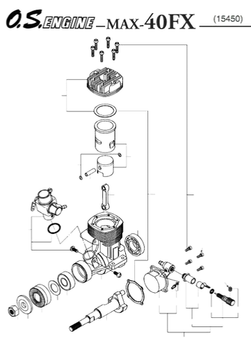 OS MAX 40FX RC Engine ~ INFO SHEET - Exploded Views & Part Numbers 🔵 | eBay