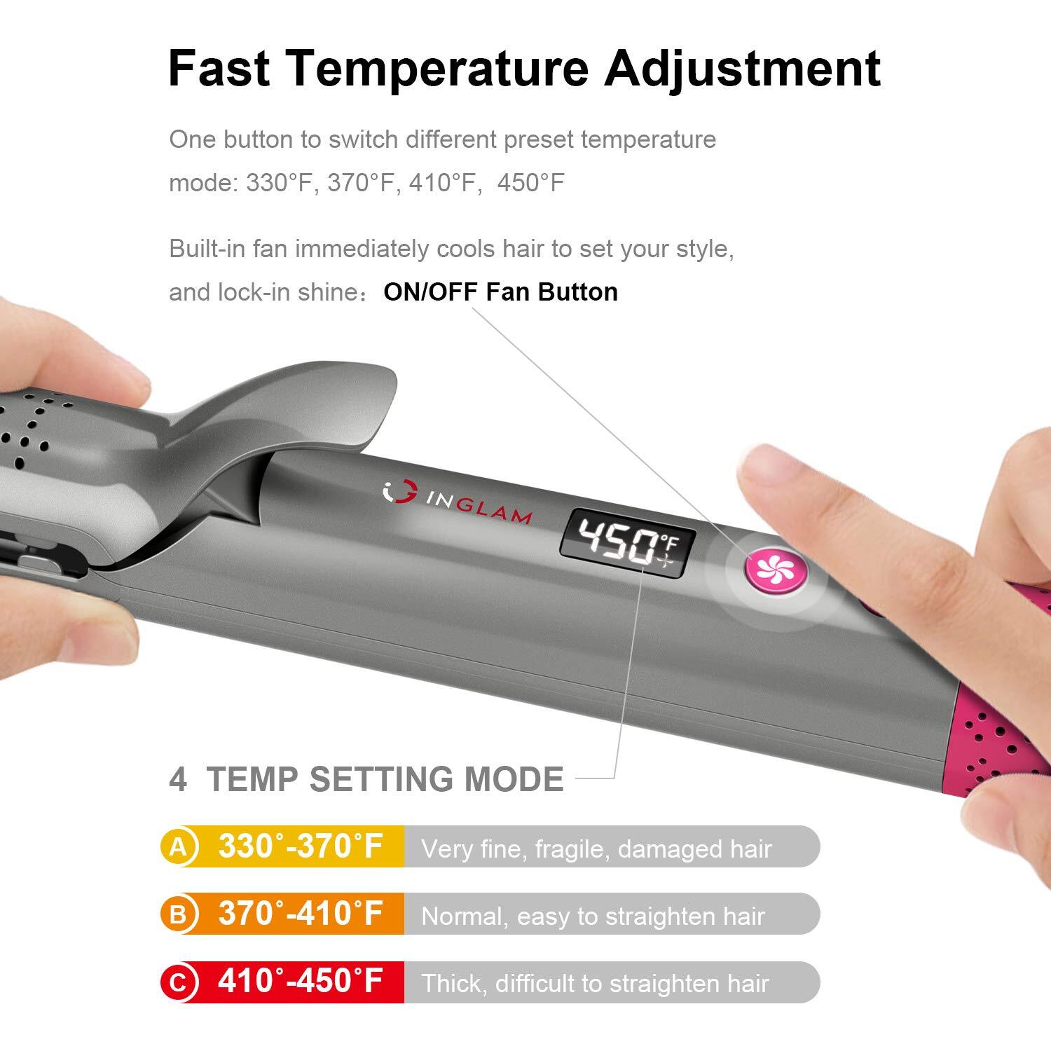 Inglam 360° Airflow Styler Hair Straightener With Cooling Fan 2 in 1 ...