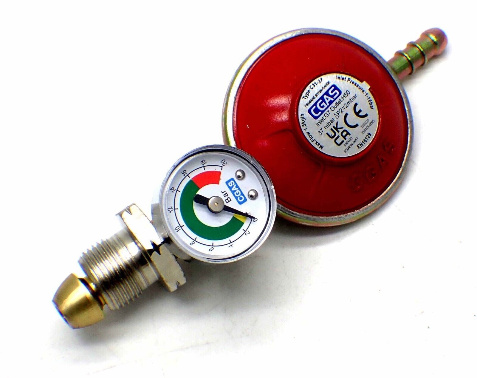 CGAS LPG 37 mbar Propane Gas Regulator With Gauge For Calor Gas ...