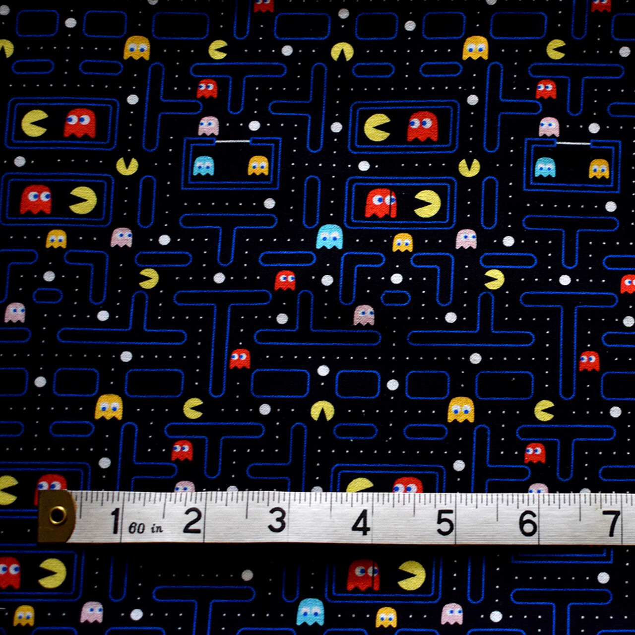 Pacman retro gaming 100% Cotton Fabric, Sew Quilting Crafts Half Metre ...