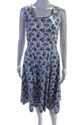 Trachter-Deiser Womens Floral Print Round Neck Sleeveless Dress White ...