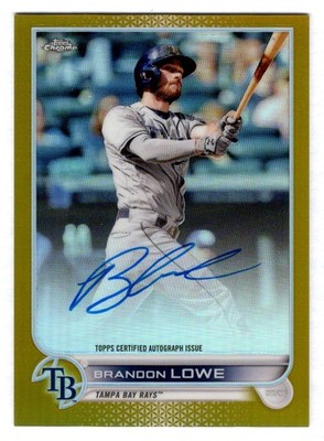 Brandon Lowe 2022 Topps Chrome Gold Refractor Autograph Auto /50 Tampa ...