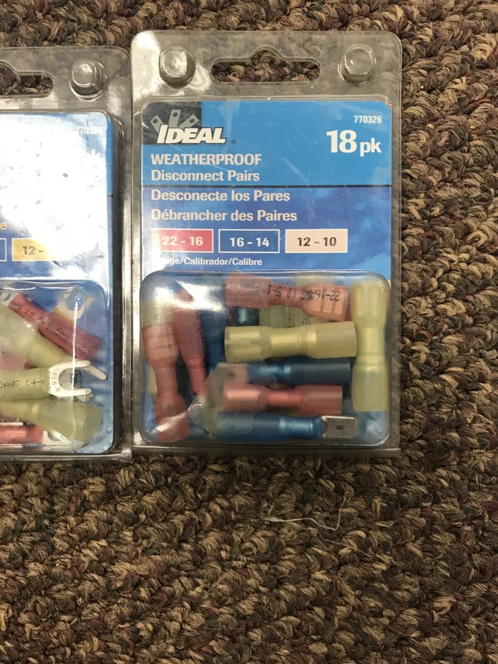 Weatherproof Spade Terminals Multipack - Ideal 770325,18pk, Lot of 2 | eBay