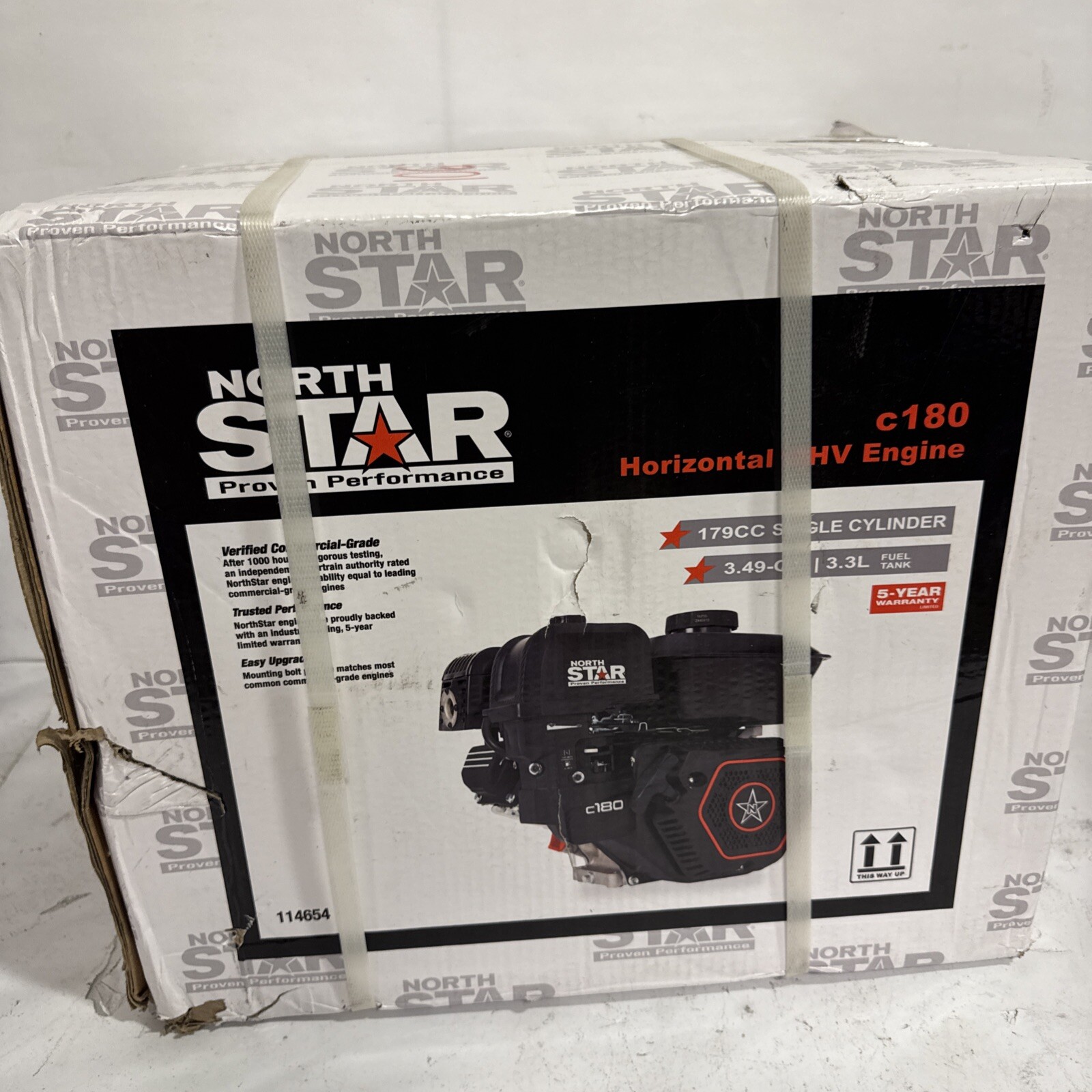 NorthStar c180 Horizontal OHV Engine with Recoil Start, 179cc, 3/4in. x ...