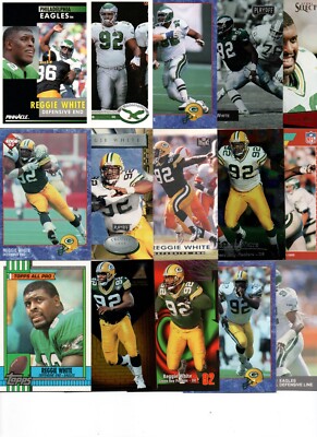 Reggie White SUPER 25 count FOOTBALL Card Lot PHILADELPHIA EAGLES ...