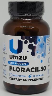 UMZU FLORACIL50 Gut Support Dietary Supplement 30 Capsules New Exp. 12/ ...