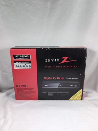 New Open Box Zenith Digital TV Tuner Converter Box DTT901 w/ OEM Remote ...