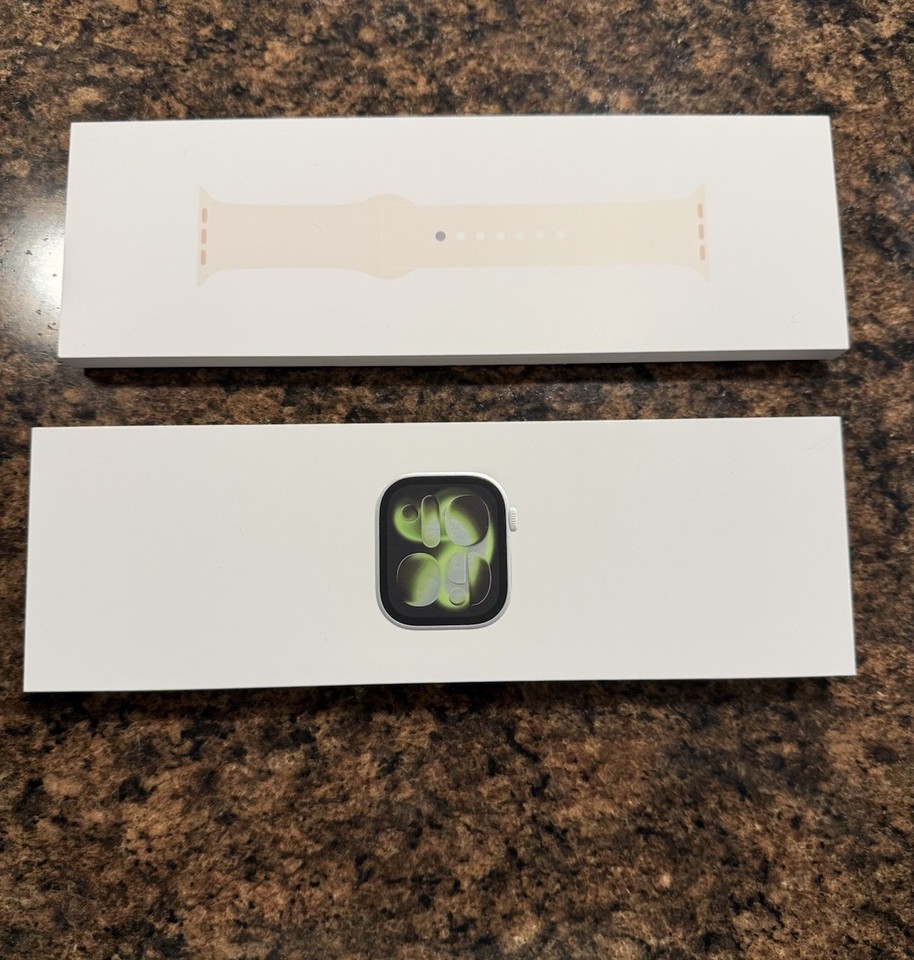 Apple Watch 11 42mm Silver Aluminum GPS Light Blush Sport Band M/L | eBay
