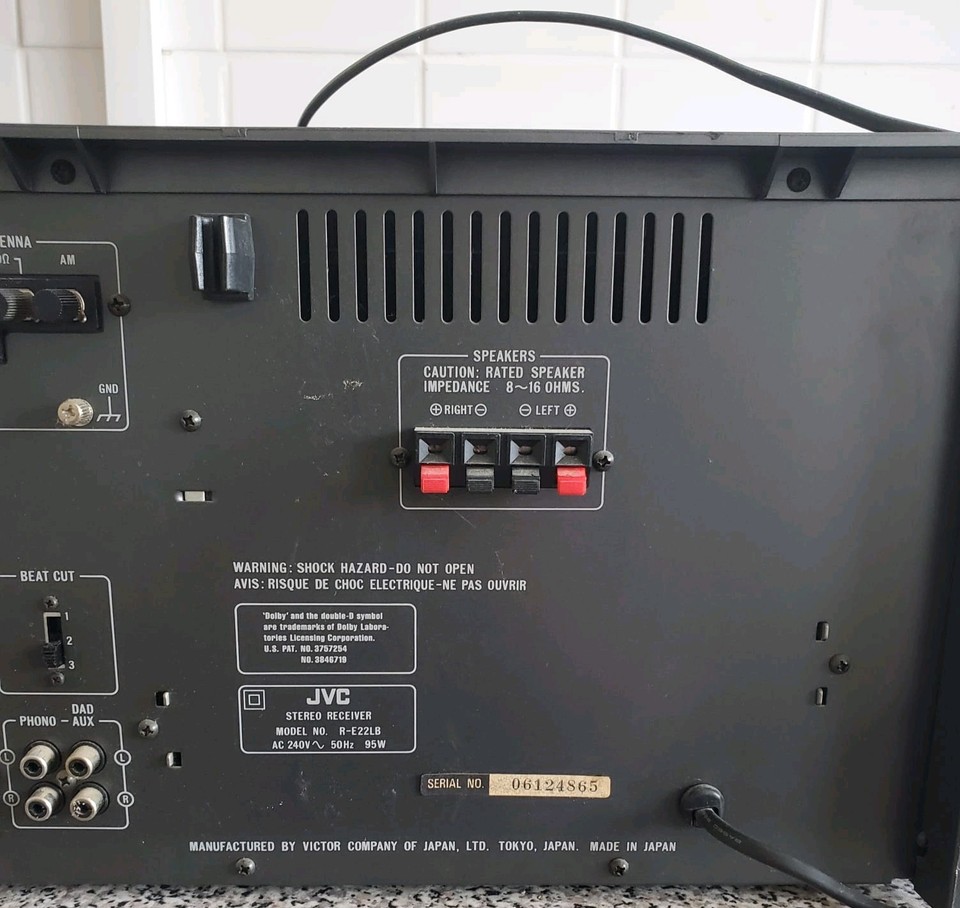 JVC R-E22L Stereo Double Cassette Deck Receiver Radio, EQ & Turntable L ...