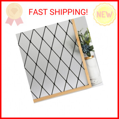 VELIMAX Frosted Black Lattice Window Film Static Cling Window Privacy ...