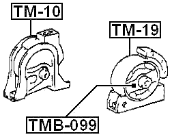TMB-099 Febest FRONT ENGINE MOUNT BUSHING 12361-11160, 12361-11180 ...