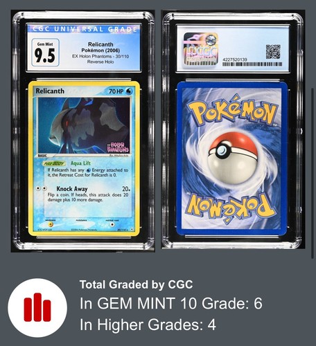 Pokemon Relicanth EX Holon Phantoms Reverse Holo Rare #30 CGC 10 Gem ...