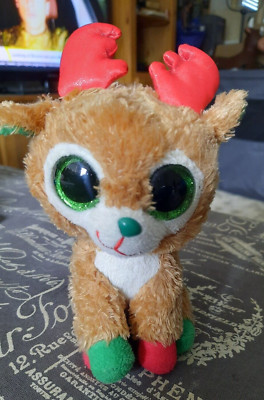 2013 Ty Beanie Boos ALPINE THE REINDEER Beanbag Plush Toy 7" -No ear or ...