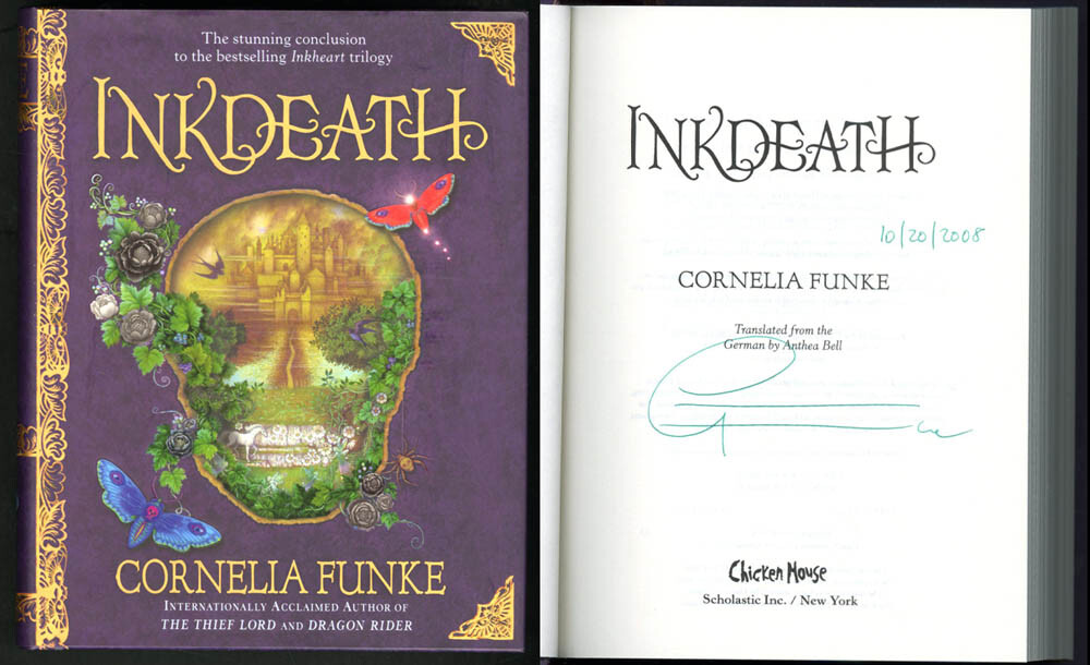 Cornelia Funke SIGNED AUTOGRAPHED Inkdeath HC 1st Ed 1st Print Inkworld ...