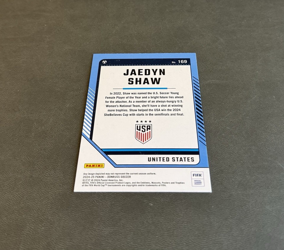 2024-25 Panini Soccer Donruss Jaedyn Shaw CUBIC USWNT #169 | eBay