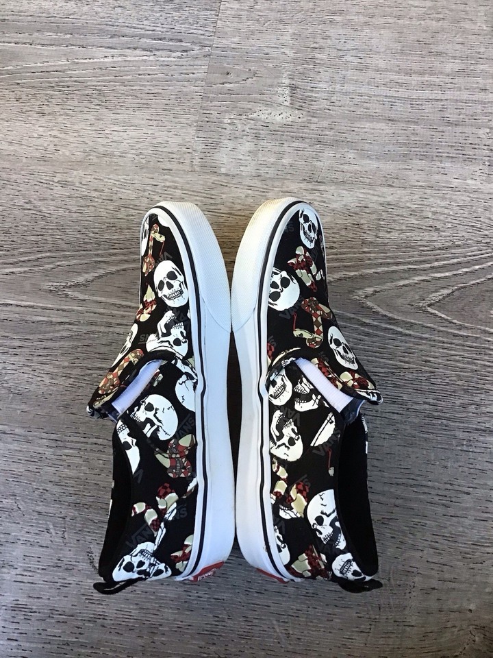 Vans Asher Slip-On Sneakers Kids Size 3 Shoes Skulls & Snakes Youth | eBay