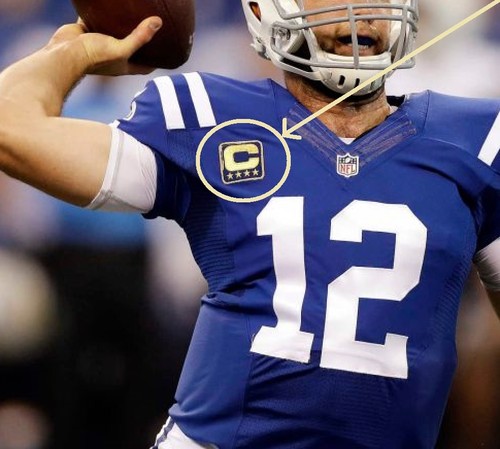 2018 NFL gold BORDER Royal Blue BACKGROUND Three-STAR white Captain's 3 ...