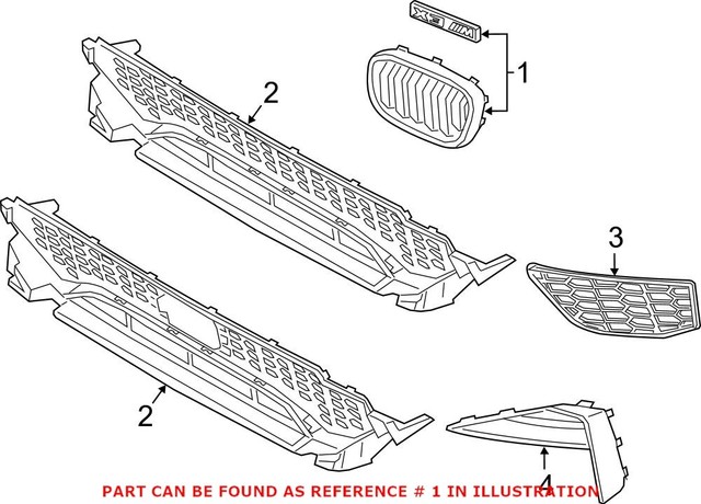 Genuine BMW Upper Grille 51118071047 for sale online | eBay