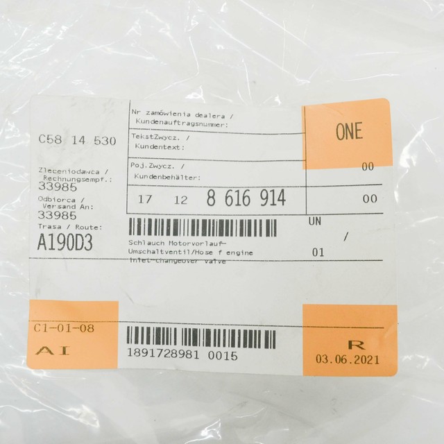 OEM BMW 1 F21 LCI Hose for Engine Inlet Changeover Valve 17128616914 ...