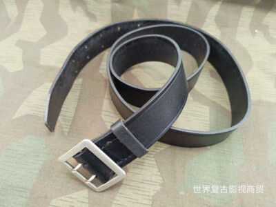 REPRO WW2 GERMAN OFFICER DOUBLE CLAW GENUINE LEATHER BELT Size XXL ...