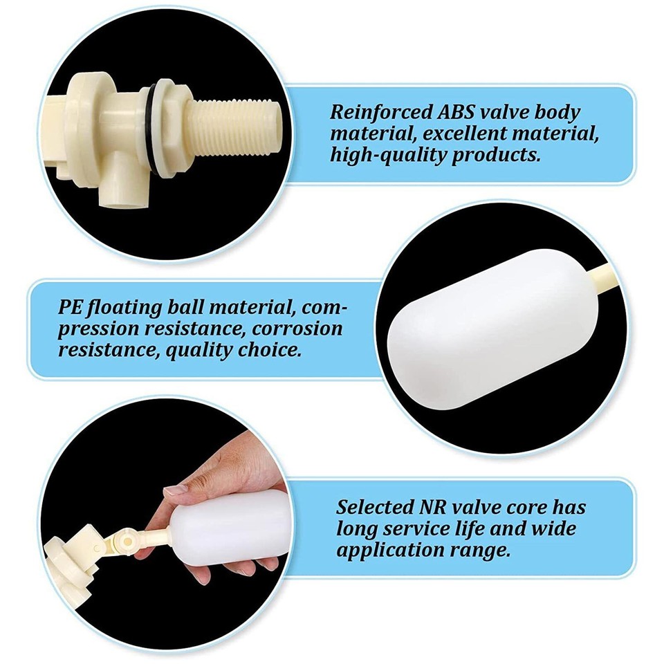 3x Automatic Water Level Control Valve Float Ball Adjusting Tank Trough ...