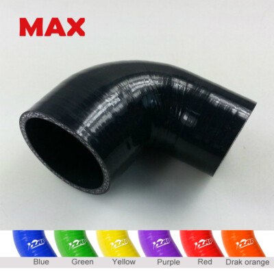 Black 90 Degree Silicone Reducer Elbow Bend Hose Turbo Intercooler ...
