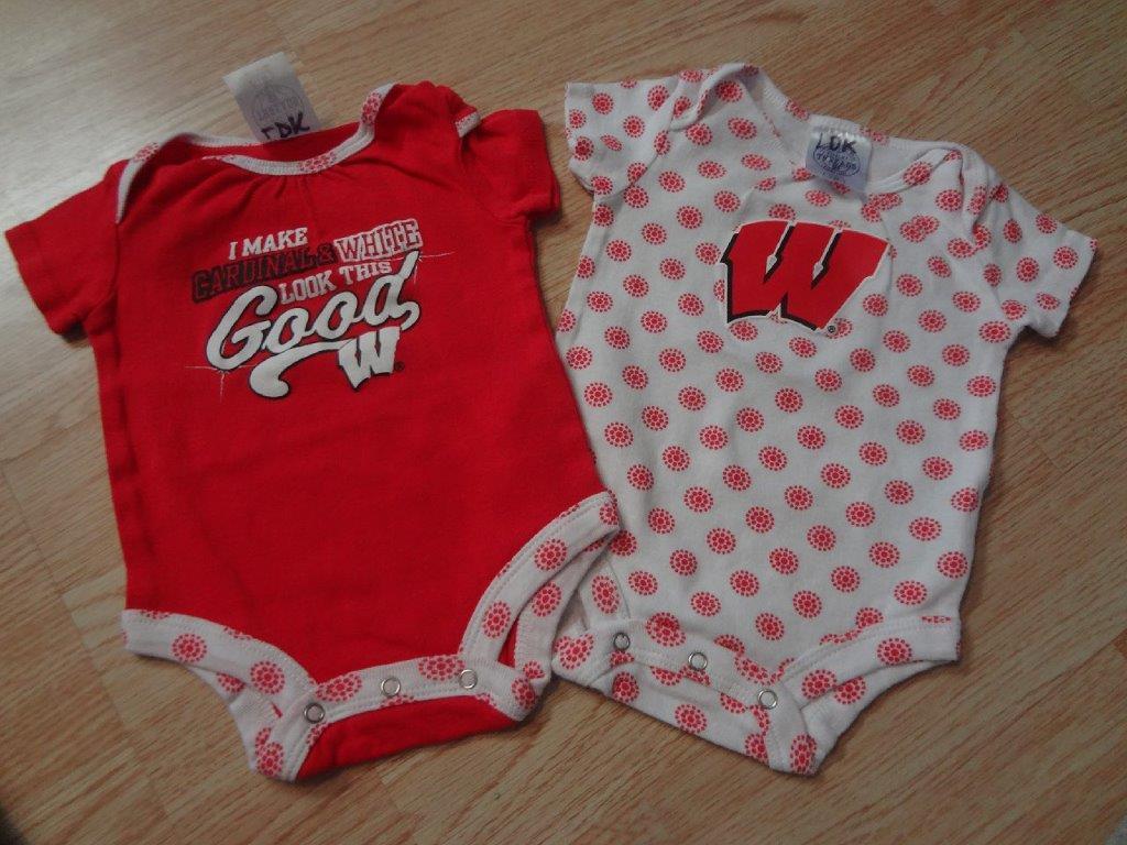 Infant/Baby Girls Wisconsin Badgers 3/6 Months Lot of 2 Creeper One ...