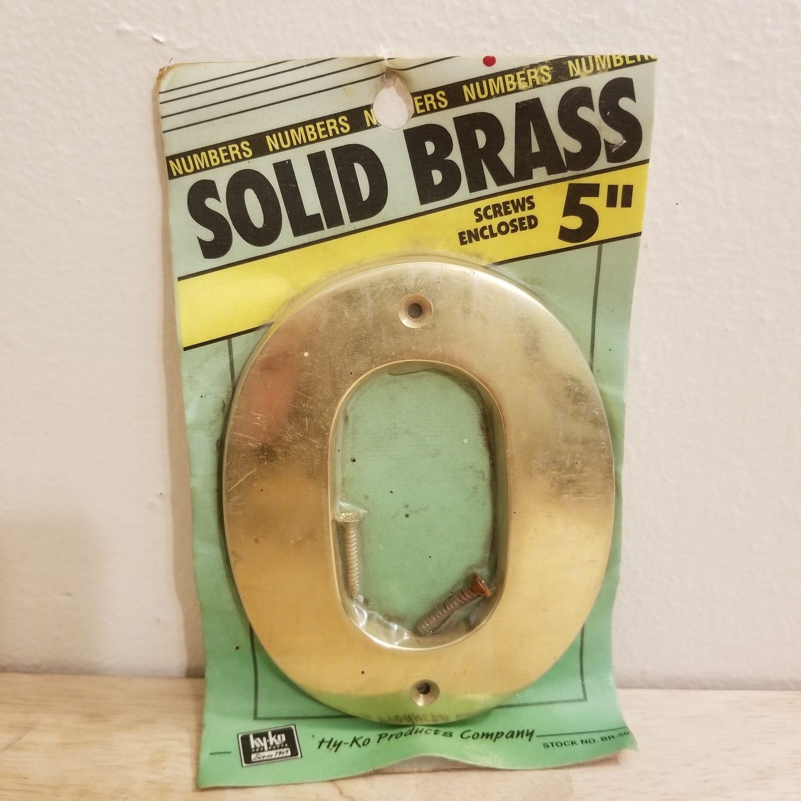 Hy-Ko Products BR-50 Solid Brass House Number # 0 (ZERO) 5" High Brass ...