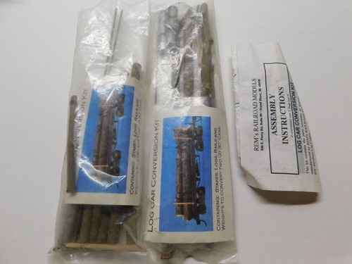 HO SCALE REM'S RAILROAD MODELS LOT OF (2) LOG CAR CONVERSION KITS HARD ...