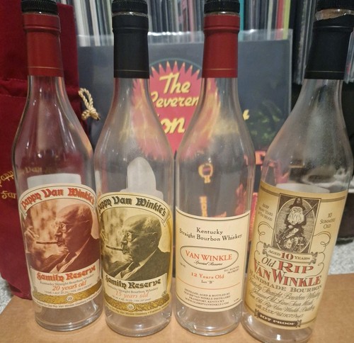 Pappy Van Winkle Empty Unrinsed Bottles 20yr w/bag And 15yr/12yr Lot B ...