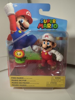 Super Mario FIRE MARIO WITH FIRE FLOWER 4" Action Figure Jakks Pacific ...