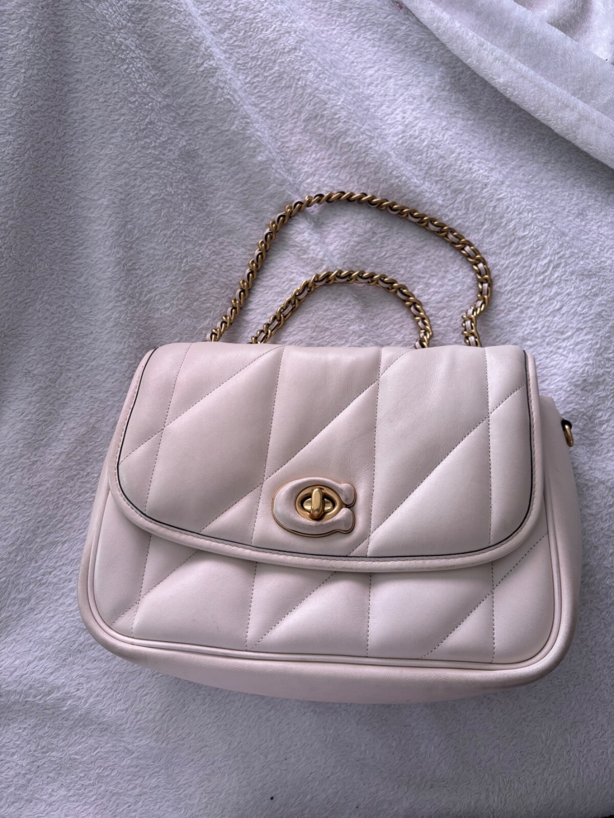 Coach Pillow Madison Shoulder Bag With Quilting C8560 Chalk With Dust ...